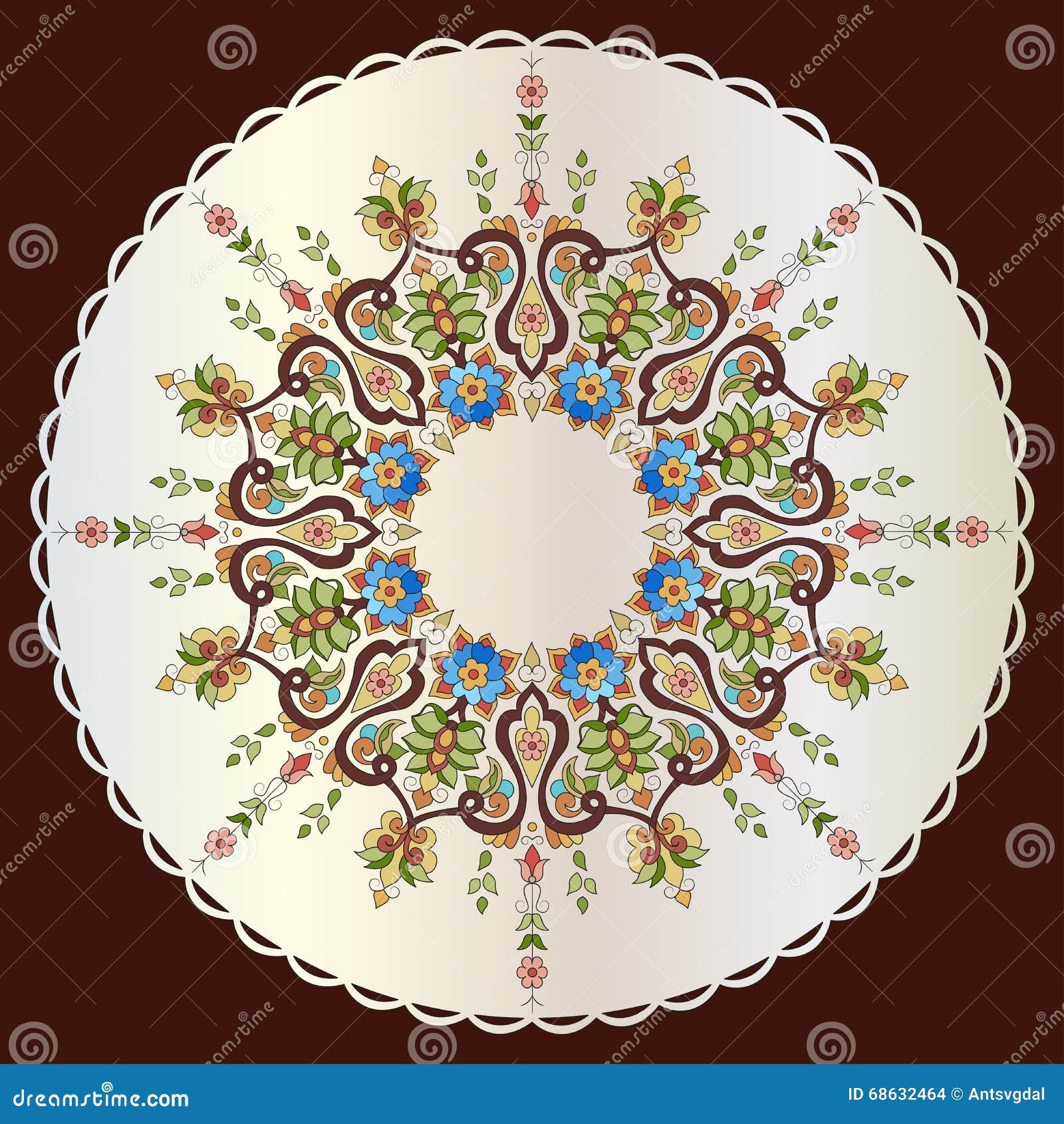 Antique Ottoman Turkish Pattern Vector Design Seventy Nine Stock Vector ...