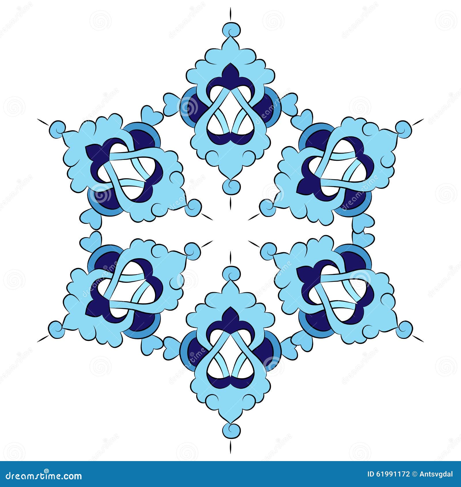 Antique Ottoman Turkish Pattern Vector Design Six Stock Vector ...