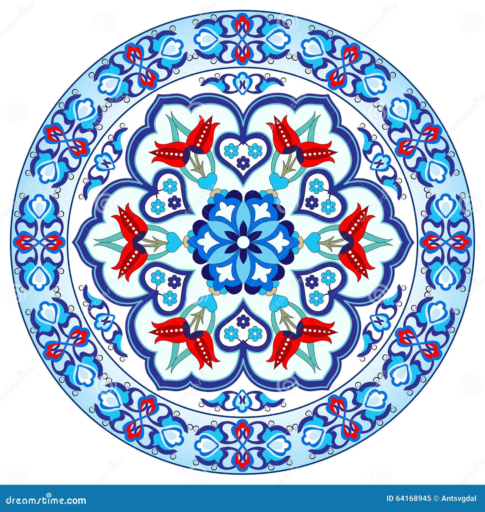 Antique Ottoman Turkish Pattern Vector Design Thirty Eight Stock Vector ...