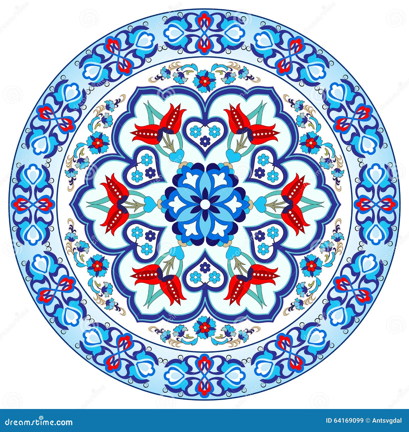 Antique Ottoman Turkish Pattern Vector Design Thirty Seven Stock Vector ...