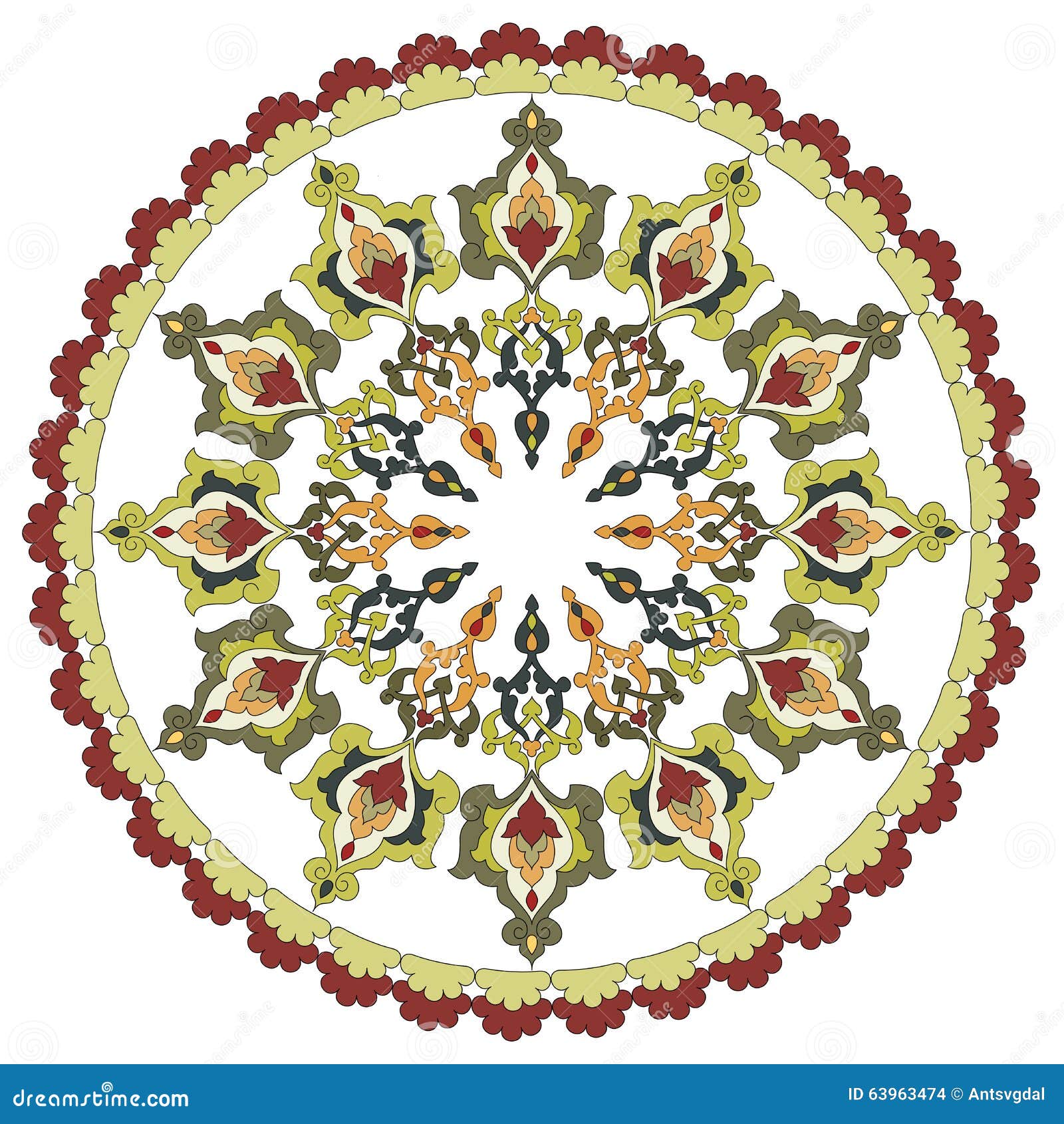 Antique Ottoman Turkish Pattern Vector Design Twenty Eight Stock Vector ...