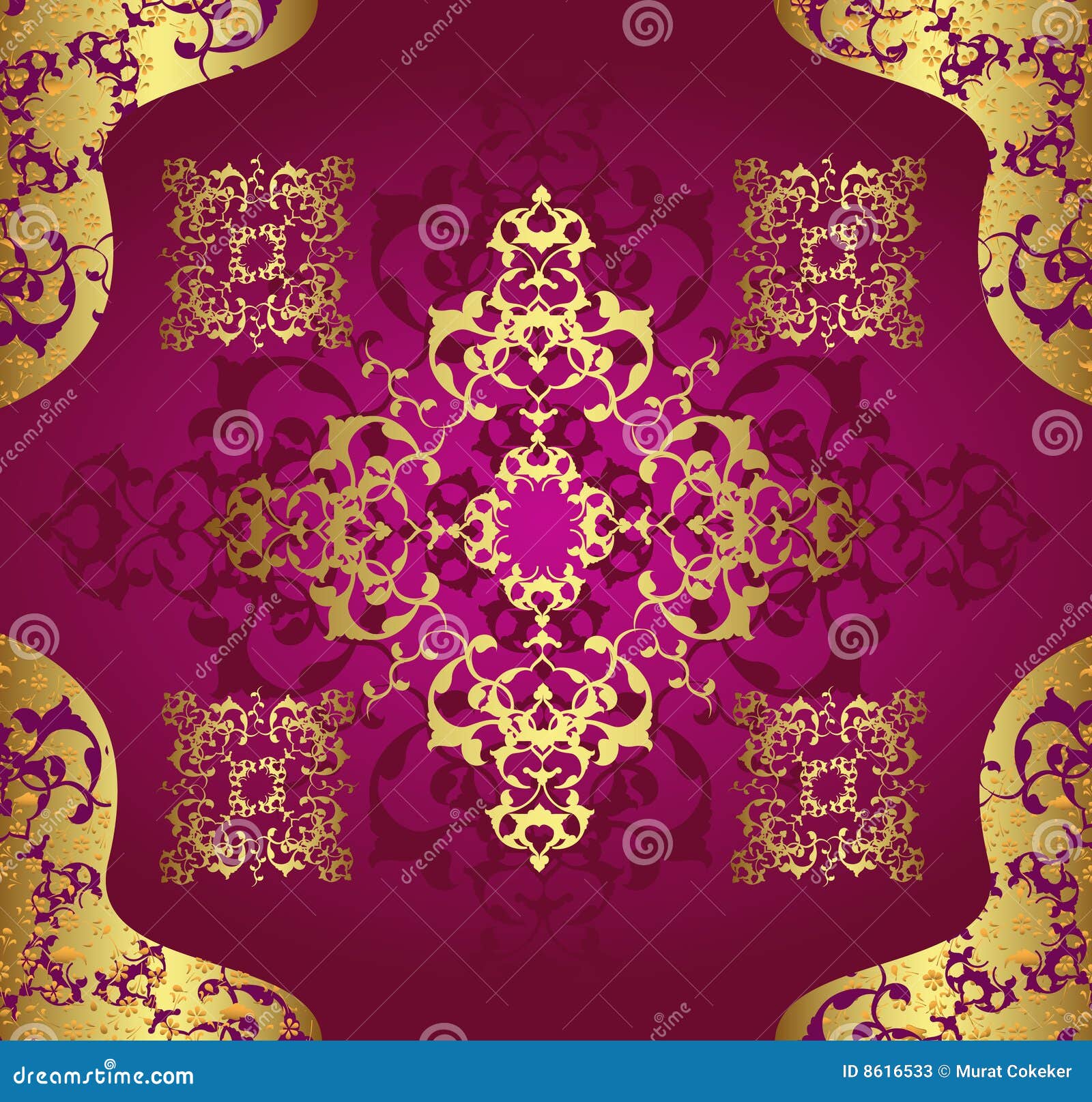 Antique Ottoman Wallpaper Illustration Design Stock Vector ...
