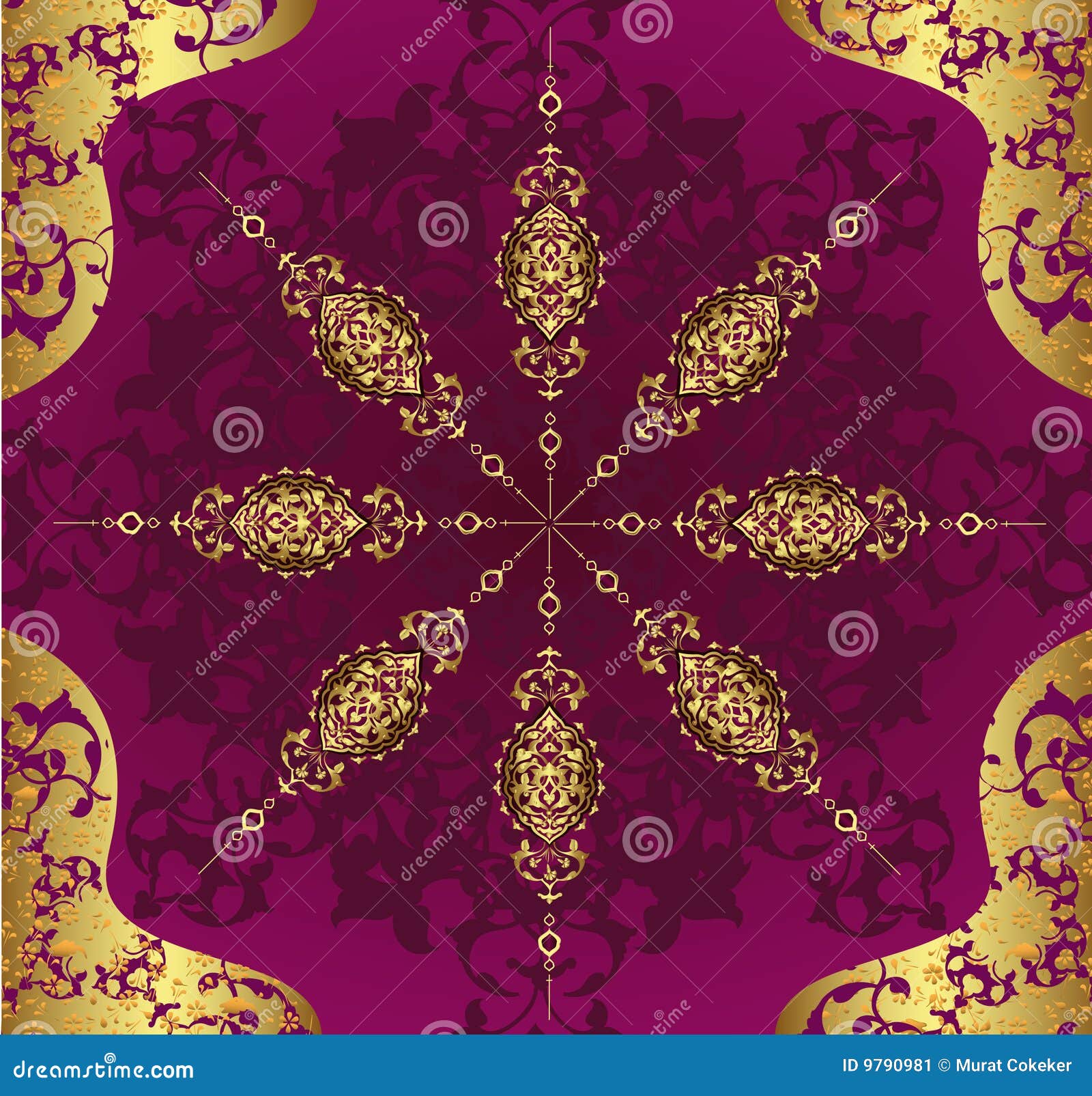 Antique Ottoman Wallpaper Illustration Design Stock Vector ...