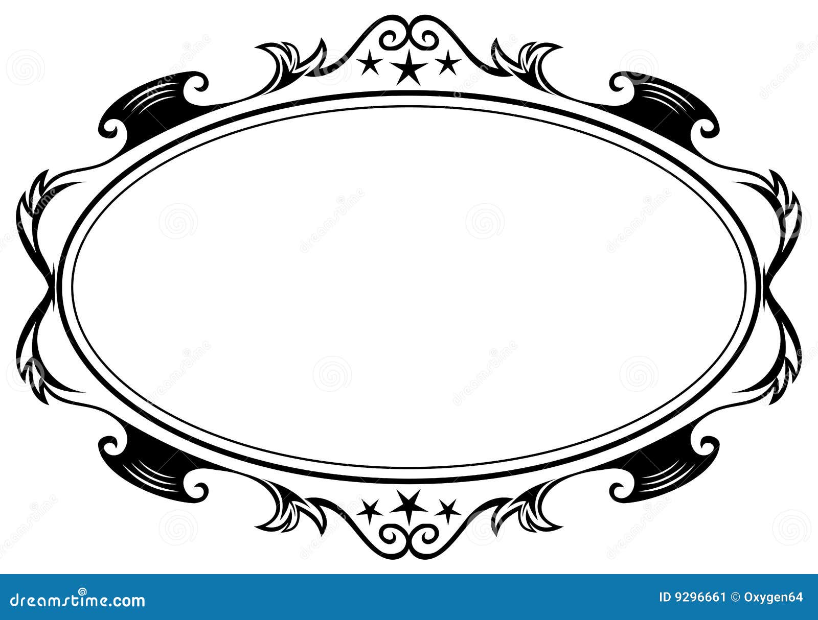 Antique Ellipse Frame Design Western Label Vintage Border Blackboard ...