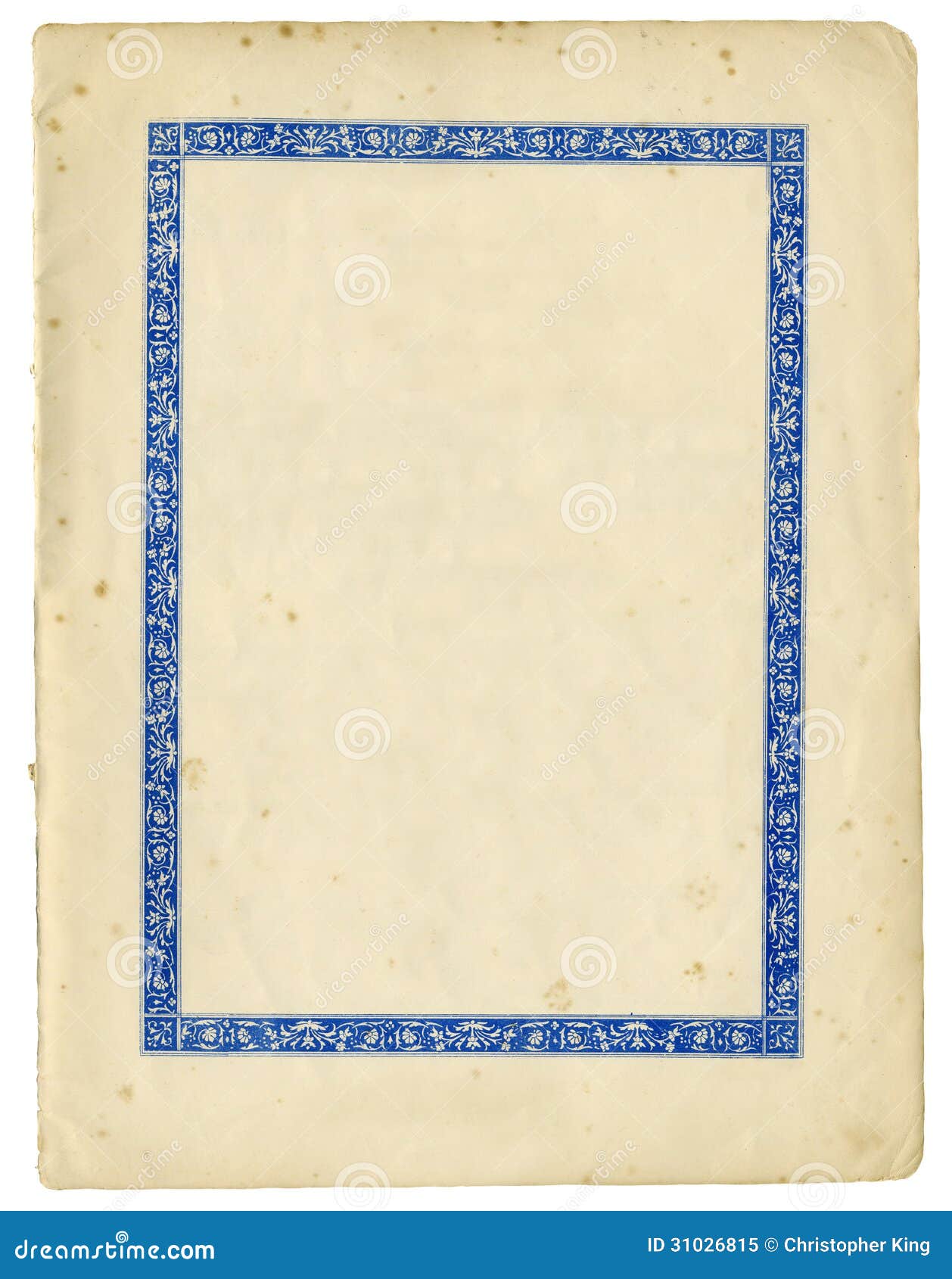 Antique Paper with Decorative Frame and Torn Edges Stock Image - Image ...