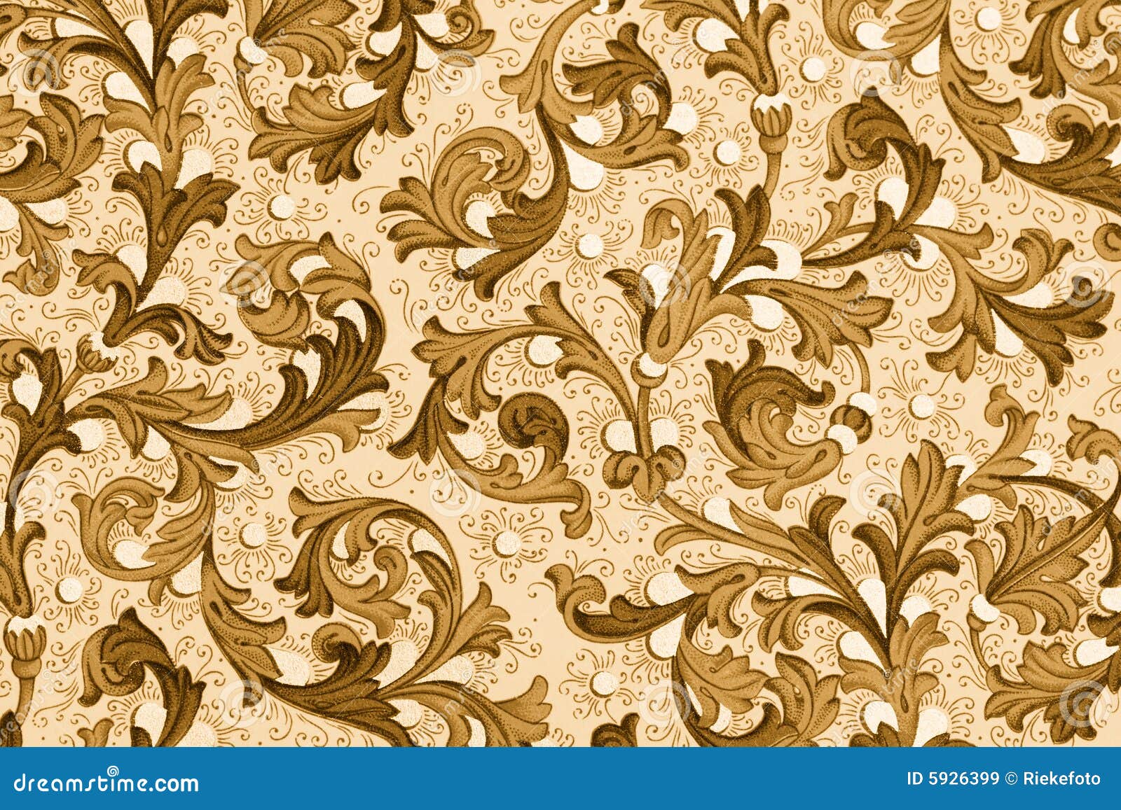 Antique Paper with Floral Pattern Stock Illustration - Illustration of ...