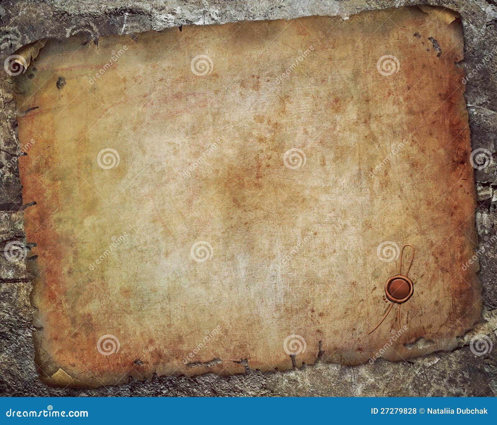 Antique Or Old Paper Roll. Horizontal Scroll Or Ancient Manuscript ...