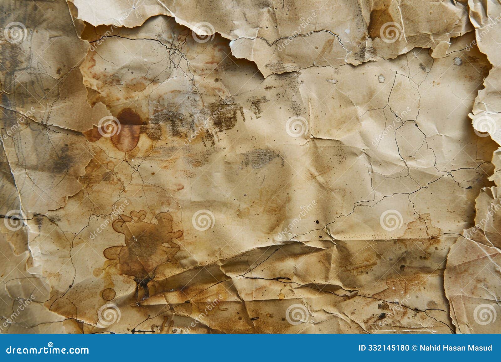 Antique Parchment Paper Texture with Vintage Stains and Torn Edges ...