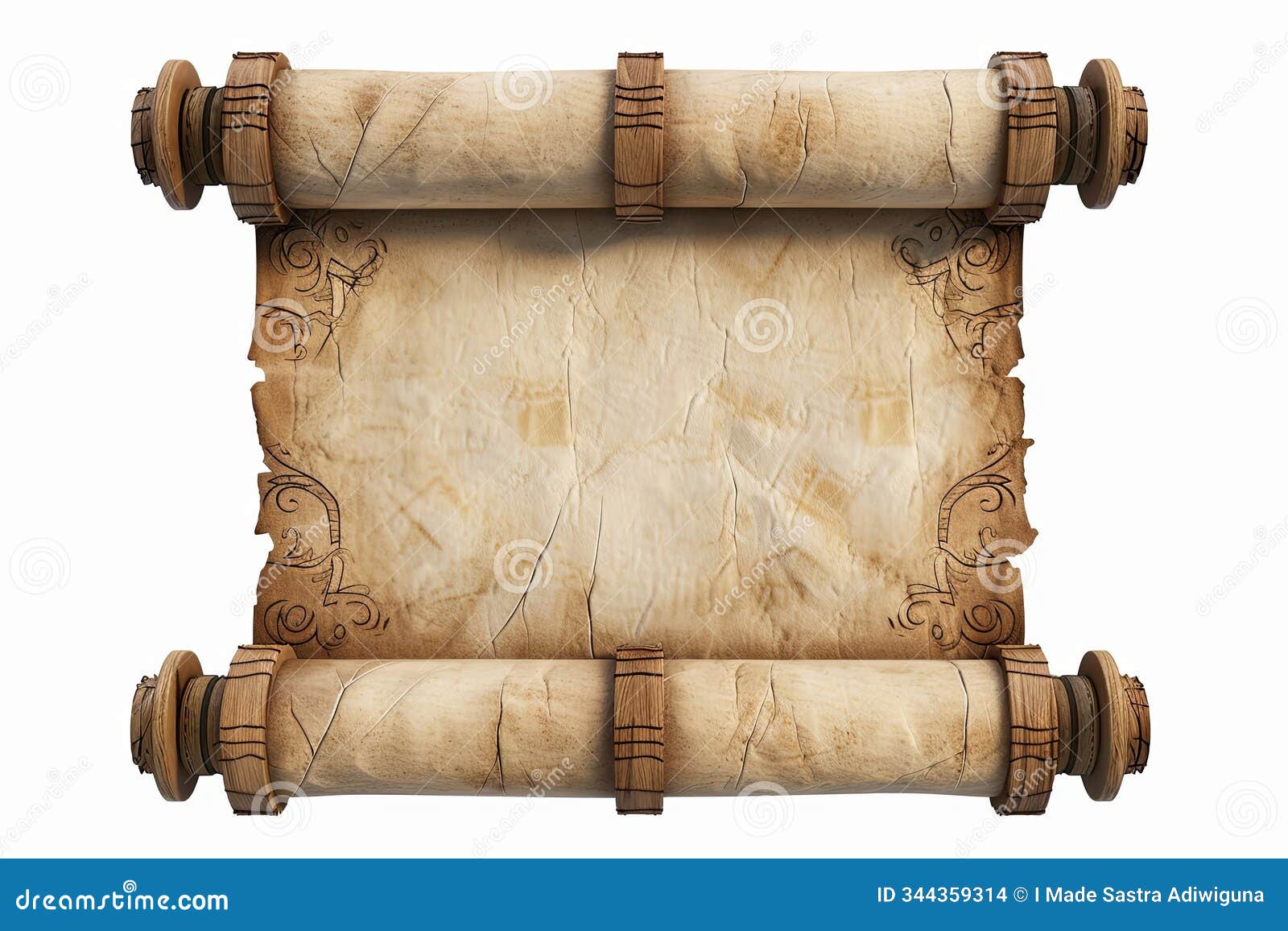 Antique Parchment Scroll. Blank Canvas for Historical Text or Design AI ...