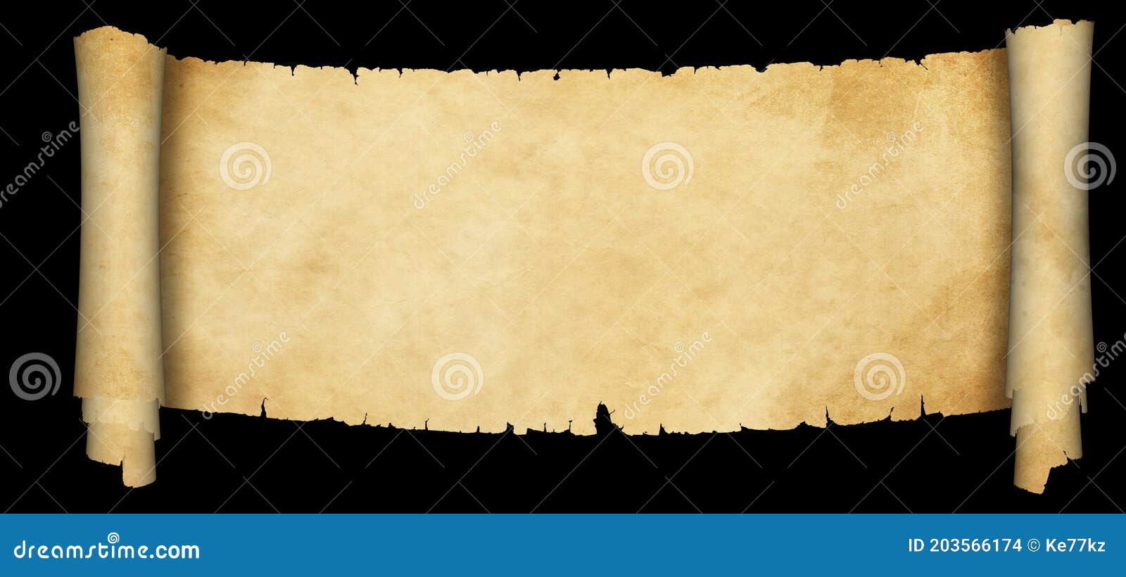 Antique parchment scroll stock illustration. Illustration of parchment ...