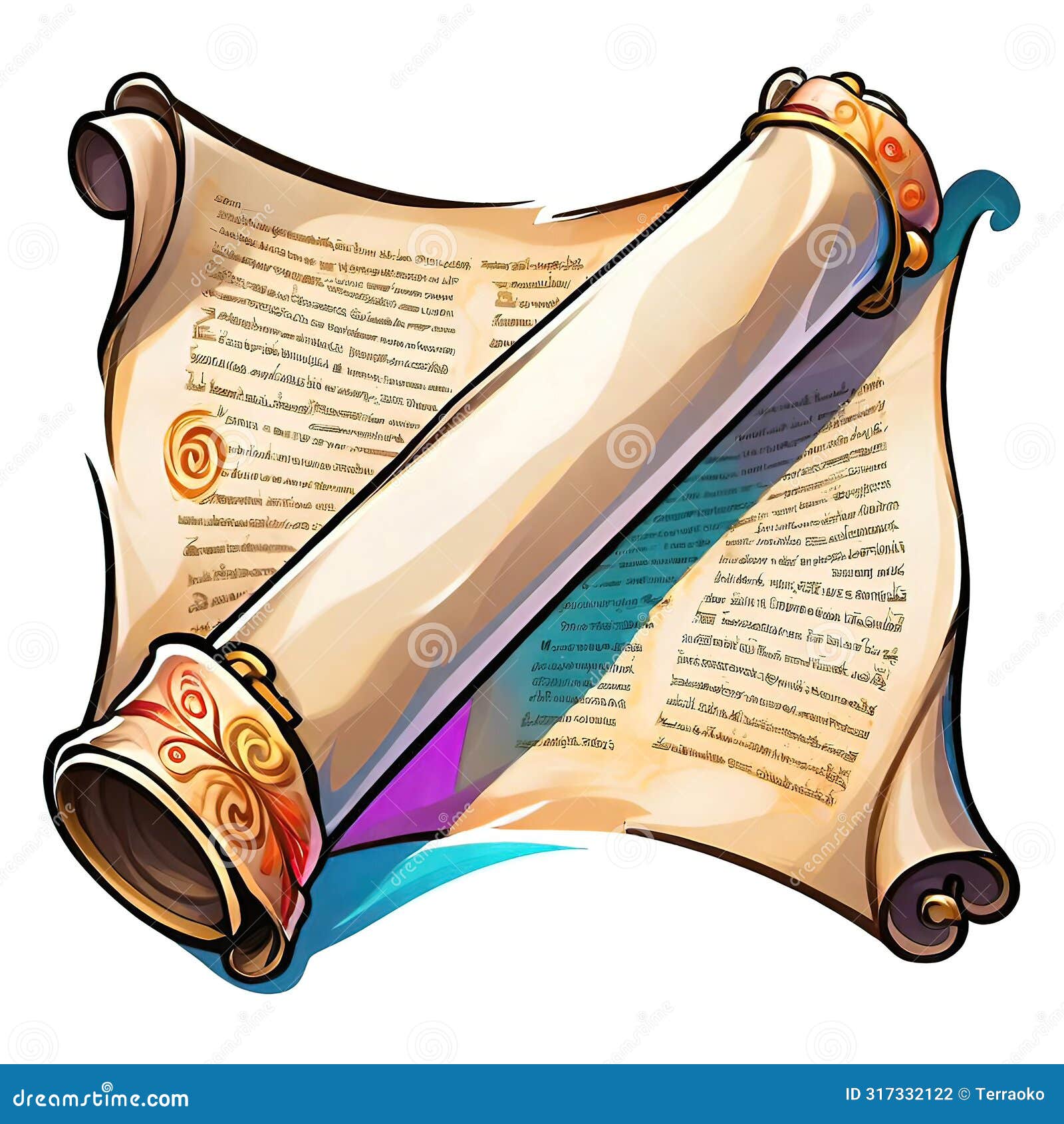 Antique Parchment Scroll, Vector Illustration, Icon for Print and ...