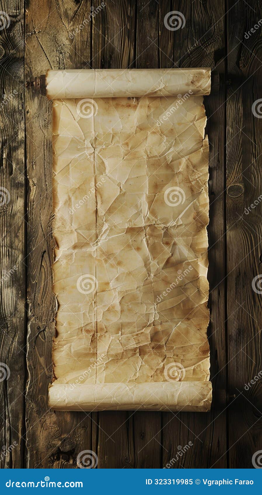 Antique Parchment Scroll on Wooden Background, Historic Document ...