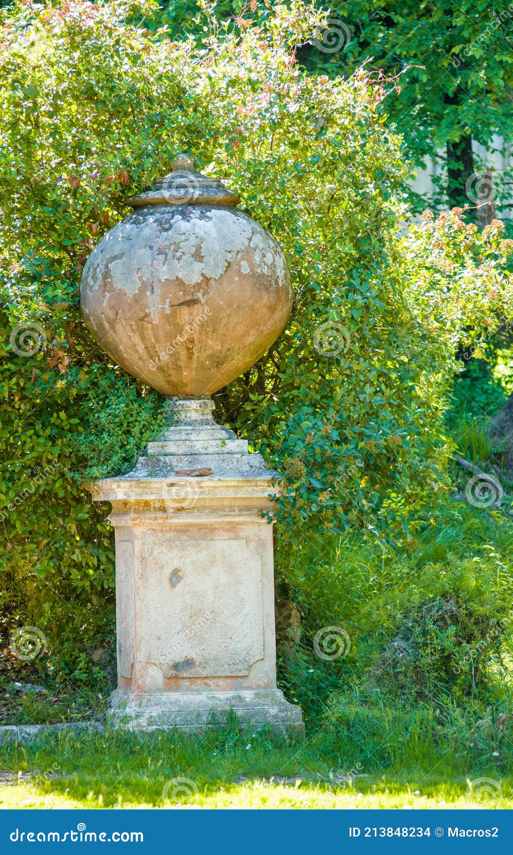Antique Park Rome With Columns And Monuments A Lot Of Greenery And ...