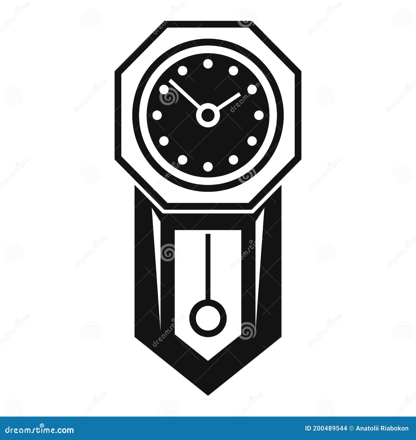 Antique Pendulum Clock Icon, Simple Style Stock Vector - Illustration ...