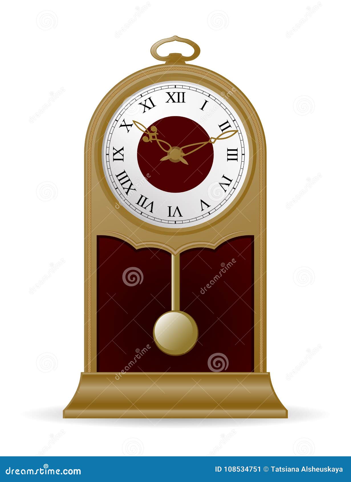 Antique Pendulum Clock. Vector Illustration Stock Vector - Illustration ...
