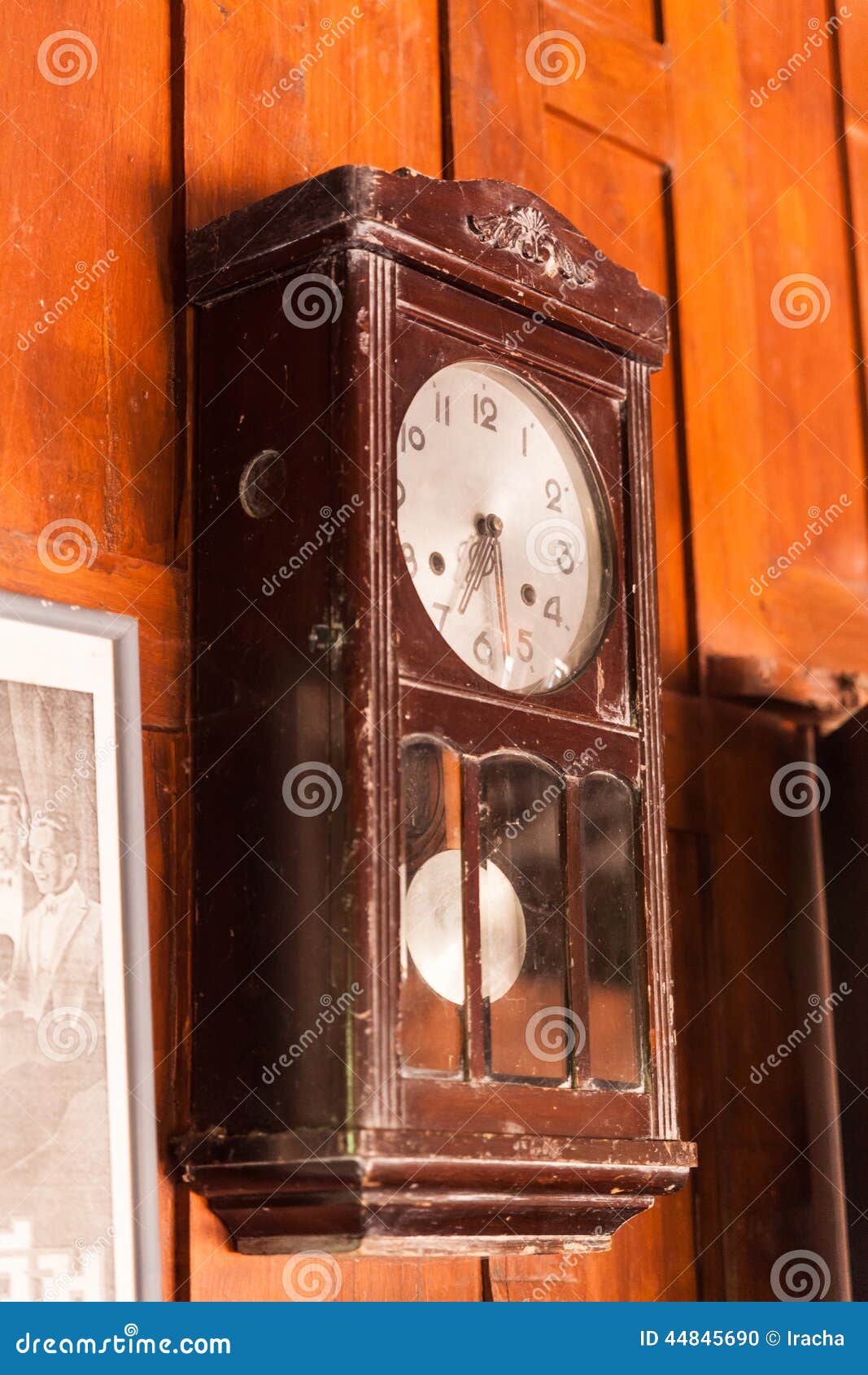 Antique Pendulum Wall Clock Stock Photo - Image of antique, clock: 44845690