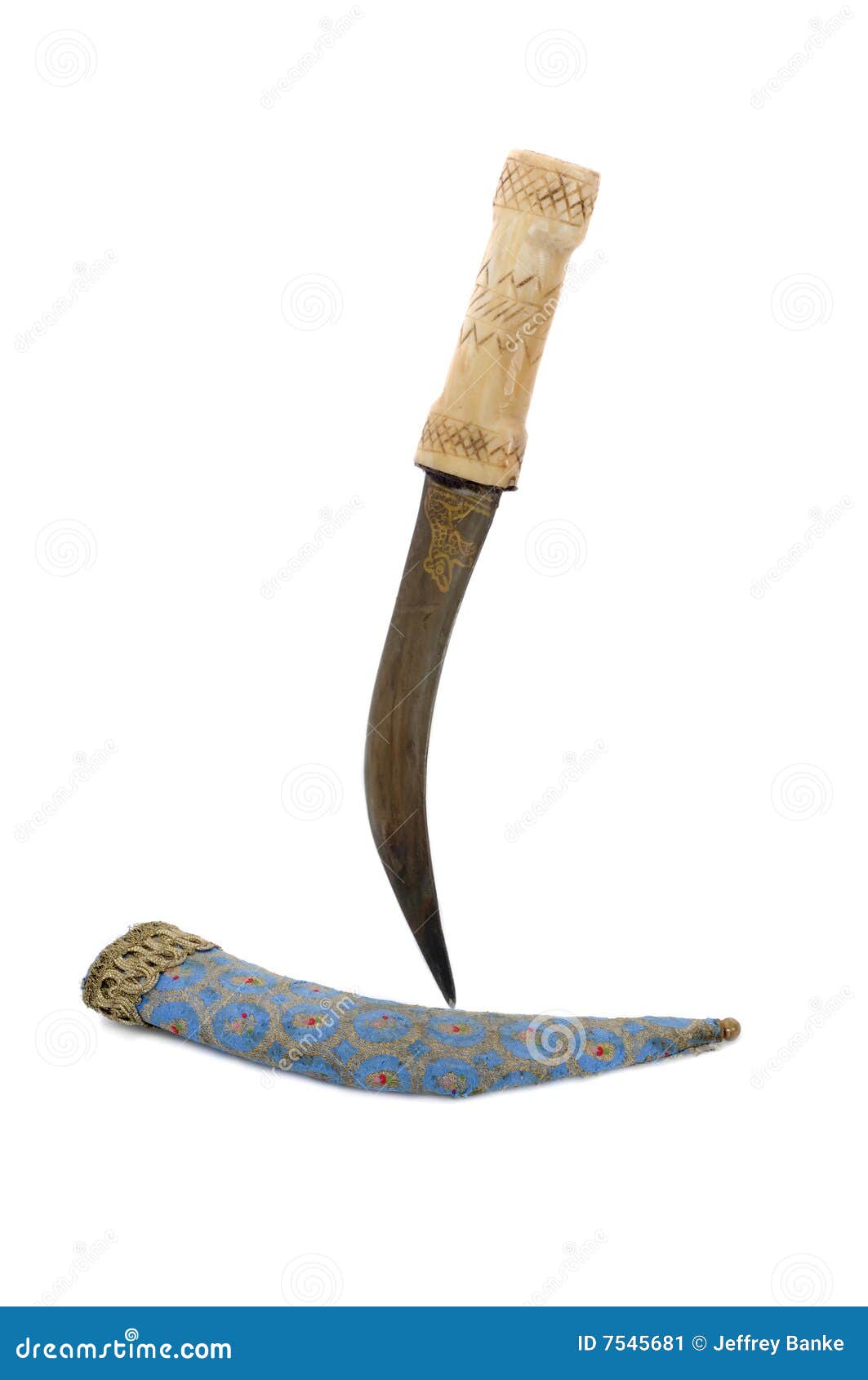 Small Asain Golden Dagger With Animal On It