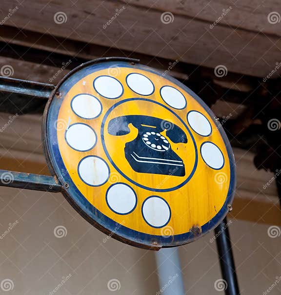 Antique phone sign stock photo. Image of electrical, dial - 14483356