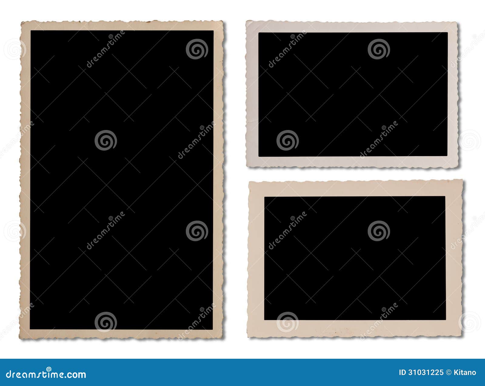 Antique Photo Frame Set with Wavy Edges Stock Image - Image of ...