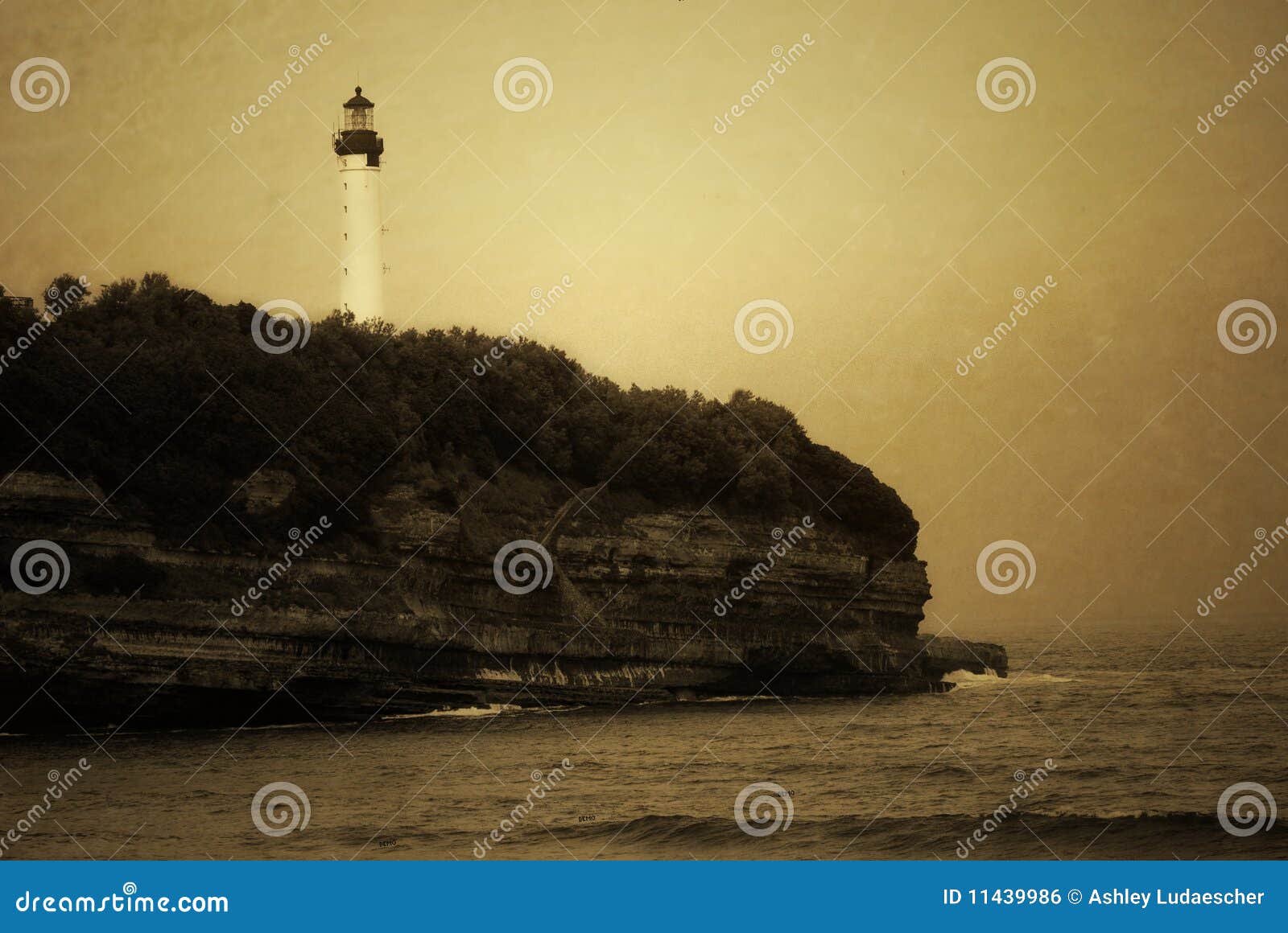 Antique Photo of Lighthouse Stock Photo - Image of ocean, protect: 11439986