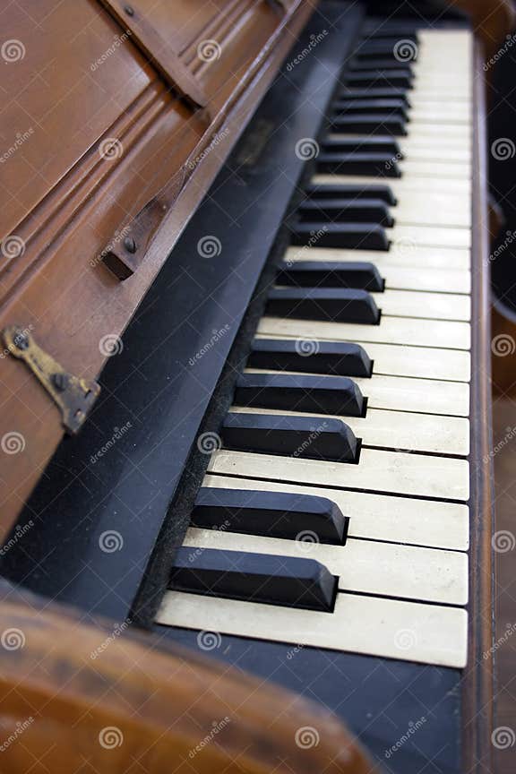 Antique Piano Keyboard stock image. Image of play, detail - 17895959