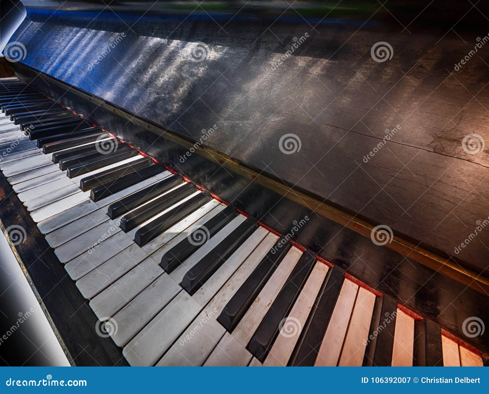 Antique piano keyboard stock image. Image of white, music - 106392007