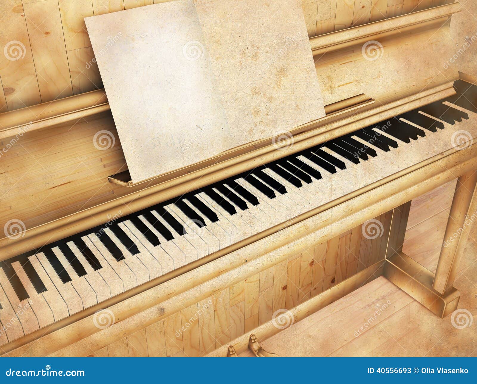 Antique Piano Key Shines On Old Grand Piano, Majestic Elegance ...