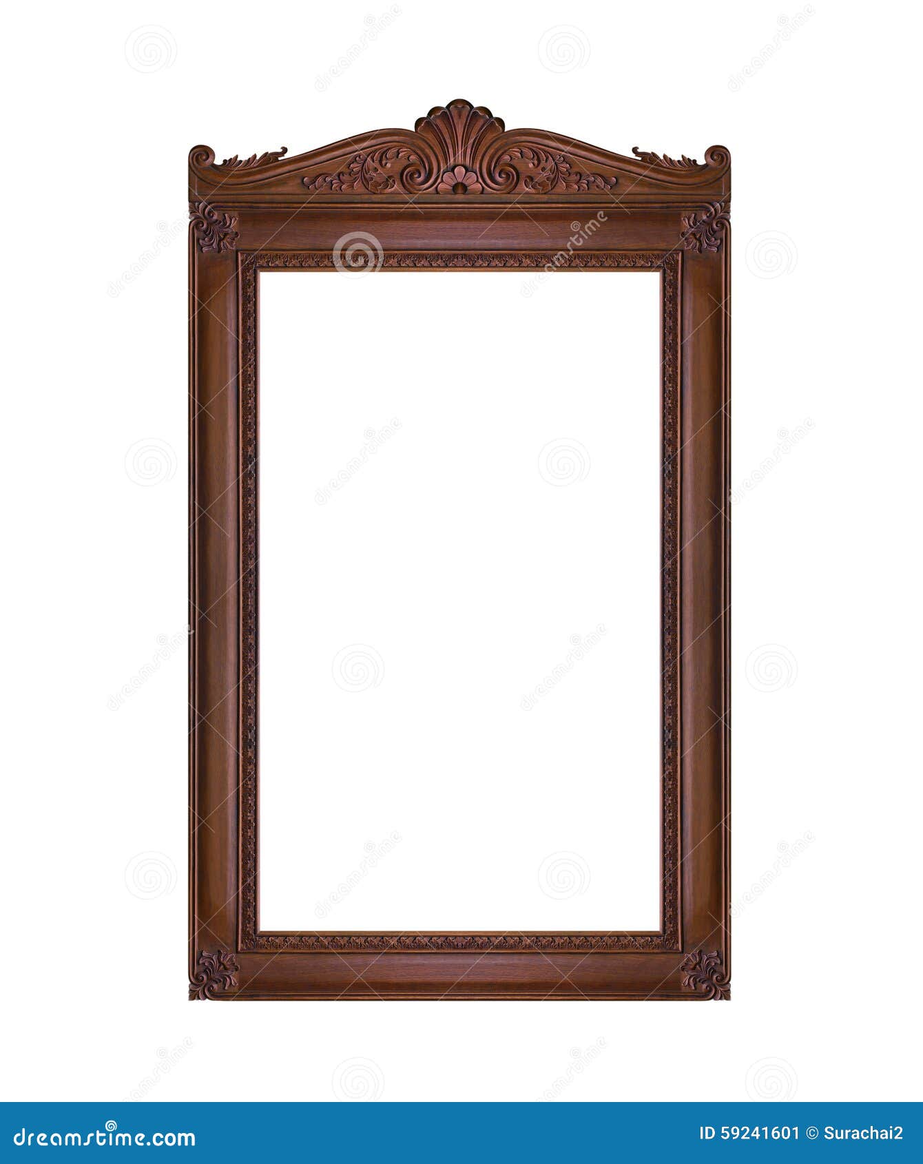 Antique Picture Frame Isolated on White Stock Image - Image of ...