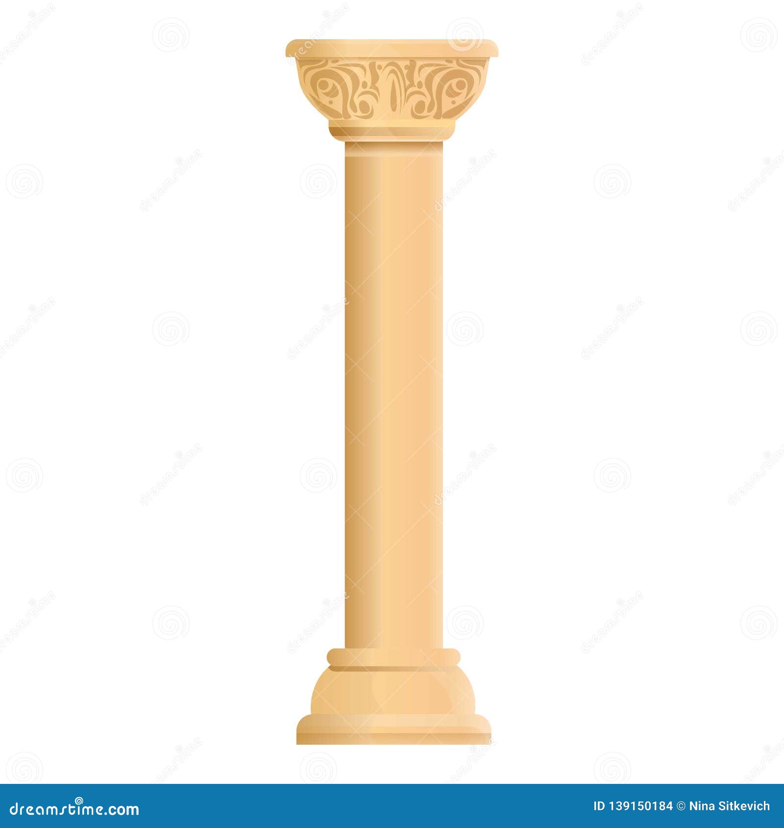 Antique Pillar Icon, Cartoon Style Stock Vector - Illustration of ...