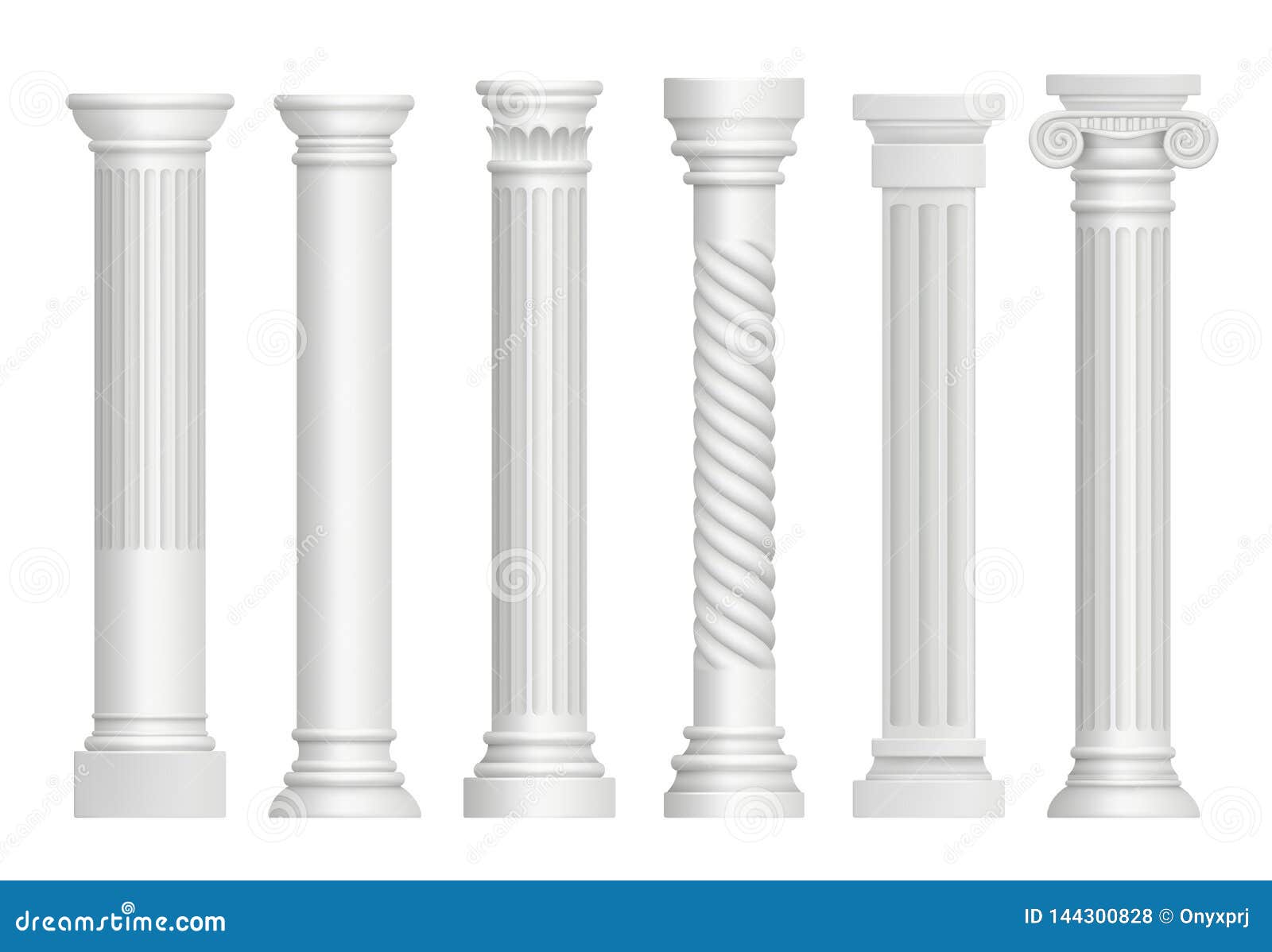 Antique Pillars Greek Historical Rome Classic Columns Vector Realistic