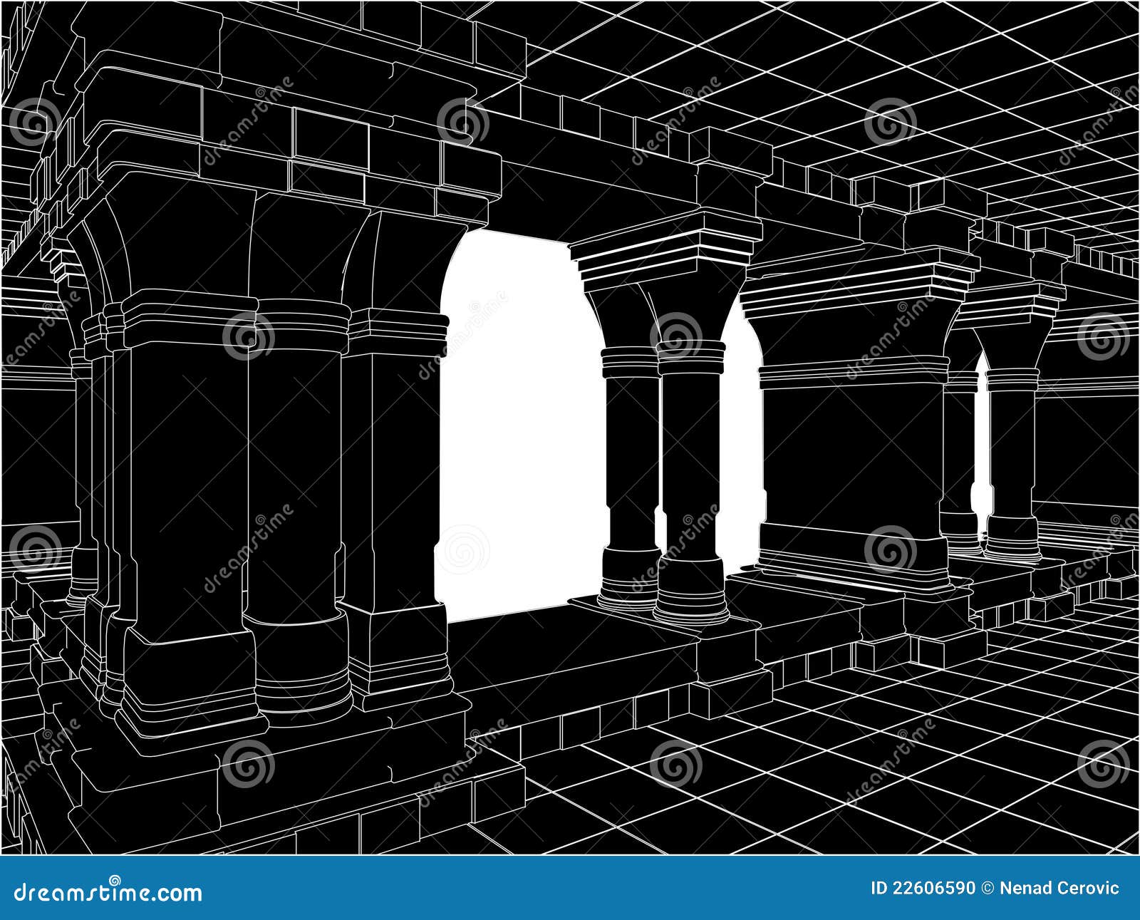 Antique Pillars in the Hall Vector 10 Stock Vector - Illustration of ...