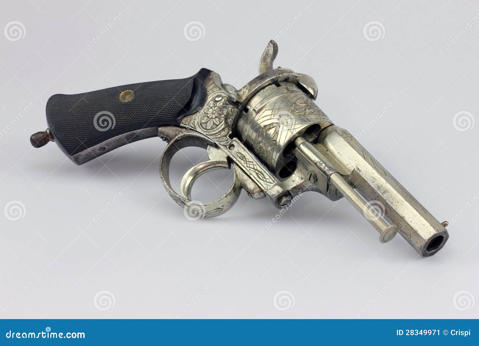 Antique pinfire revolver stock image. Image of weapon - 28349971