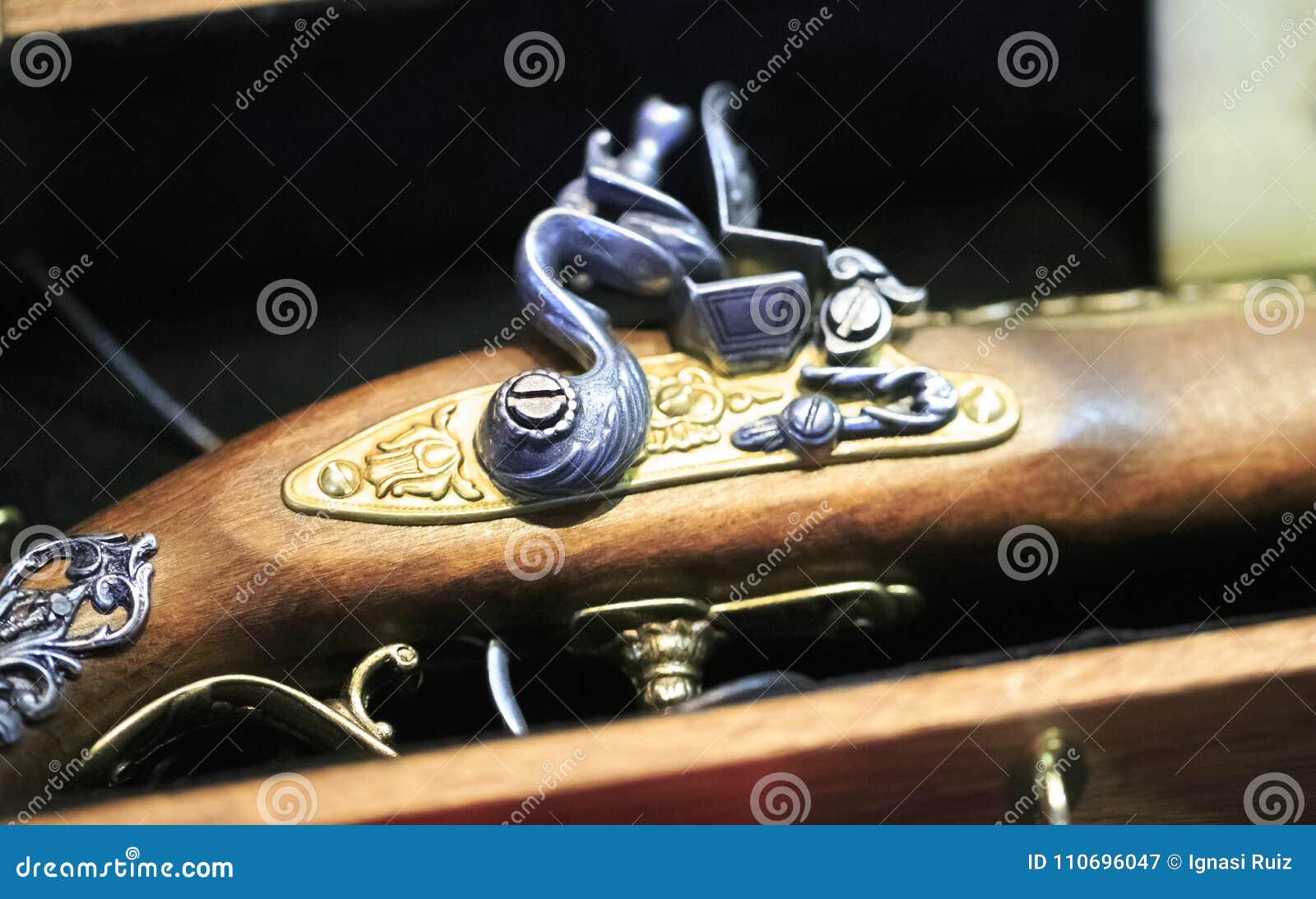 Antique Pirate Gun on a Box Stock Image - Image of pirat, musket: 110696047