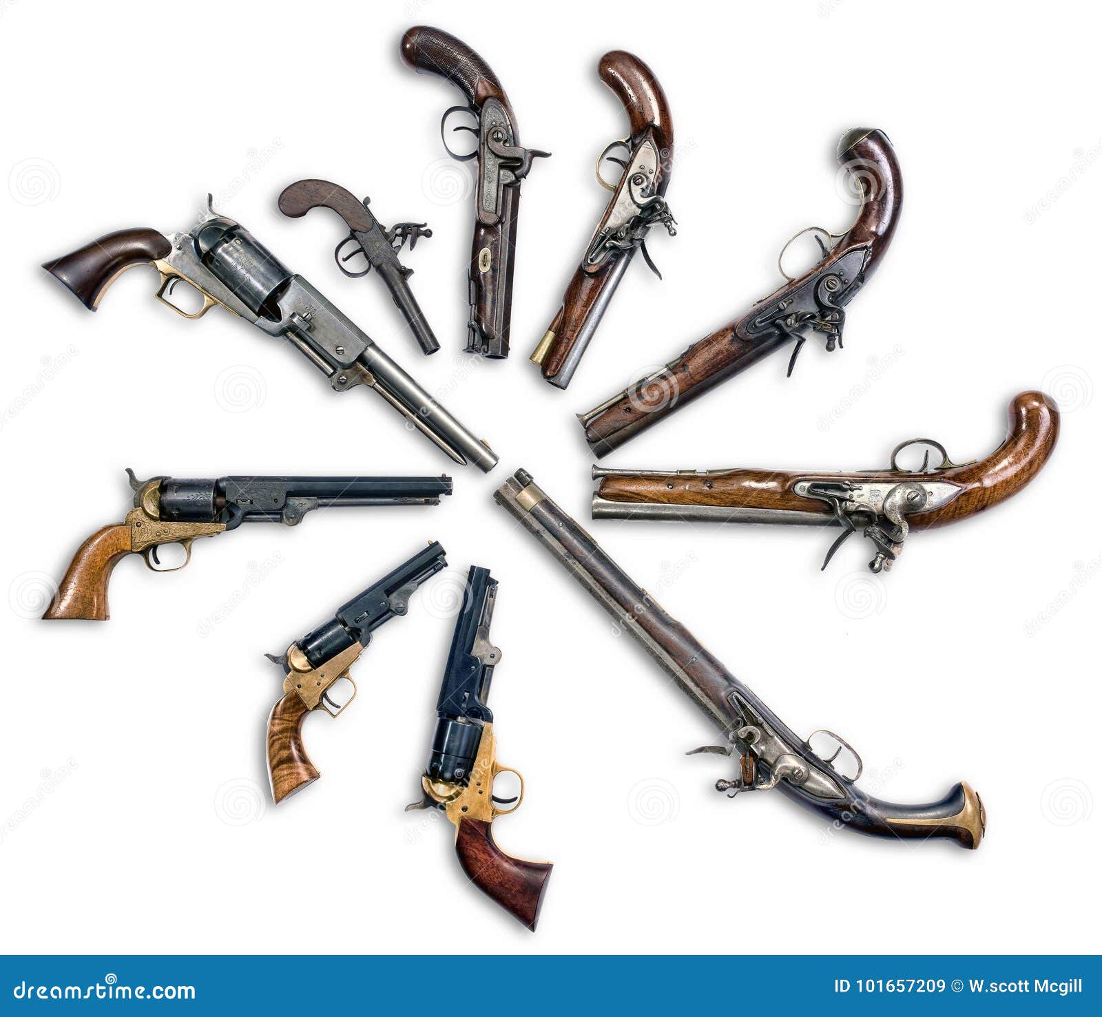 Antique Pistols Collection. Stock Image - Image of flintlock, muzzle ...