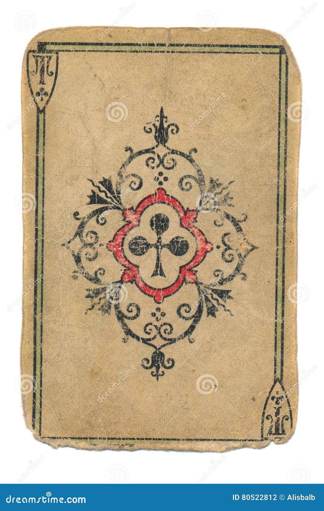 Antique Playing Card Ace Cross Isolated White Stock Photos - Free ...