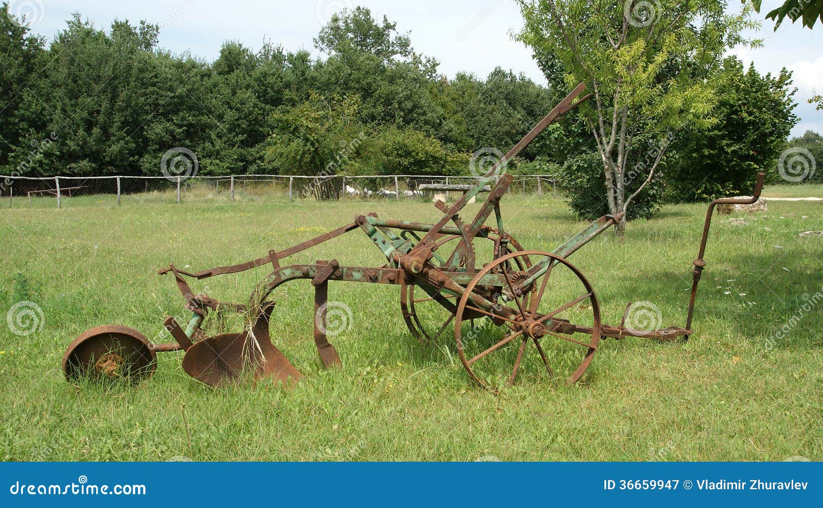 Antique Plow at a Farm in the Summer Field Stock Image - Image of ...