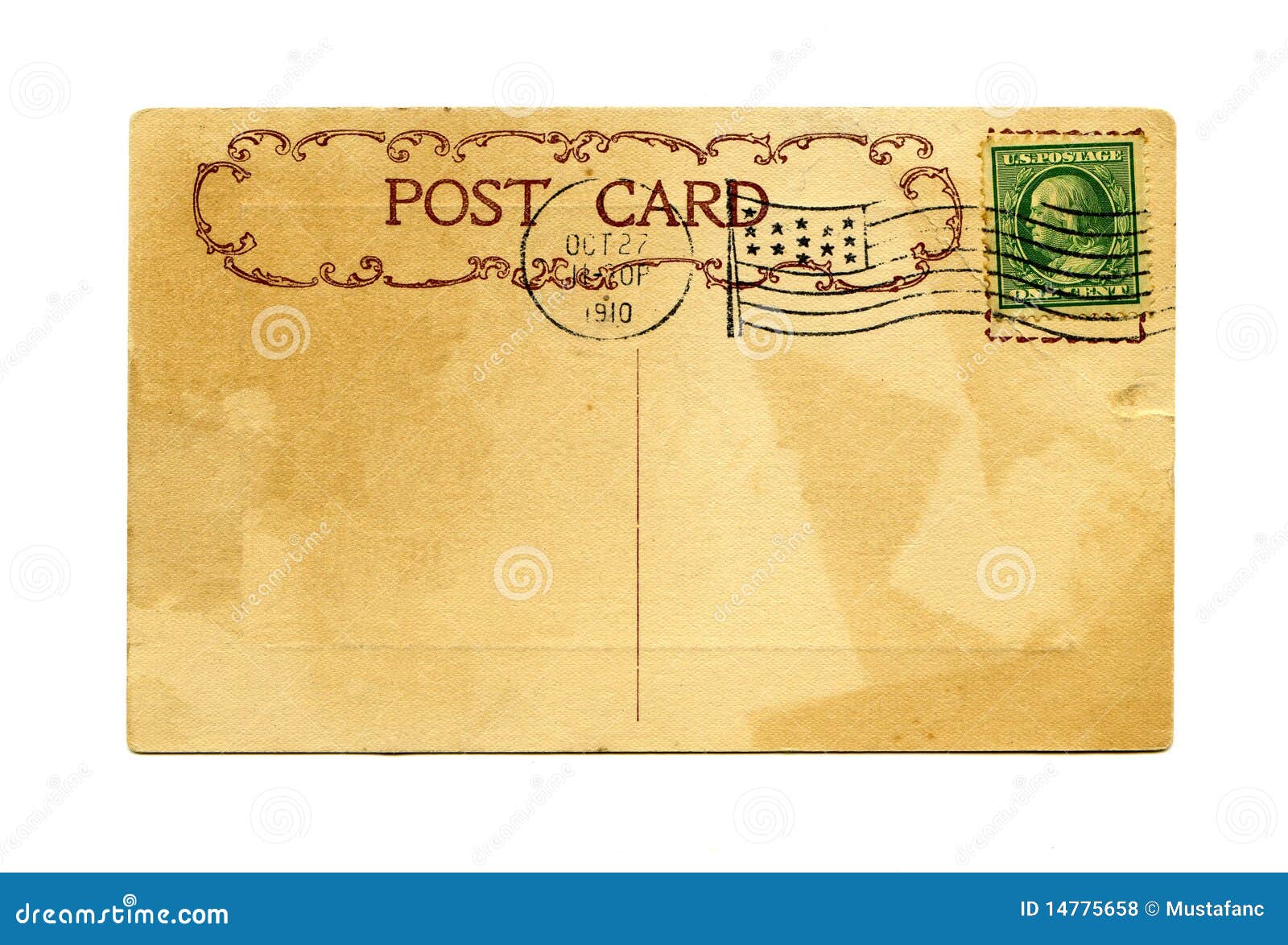 Antique postcard stock photo. Image of retro, usps, used - 14775658