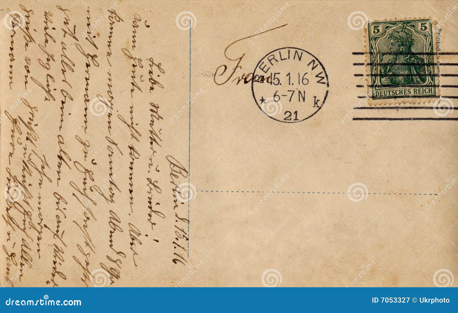 Antique Postcard with Message Editorial Photography - Image of greeting ...