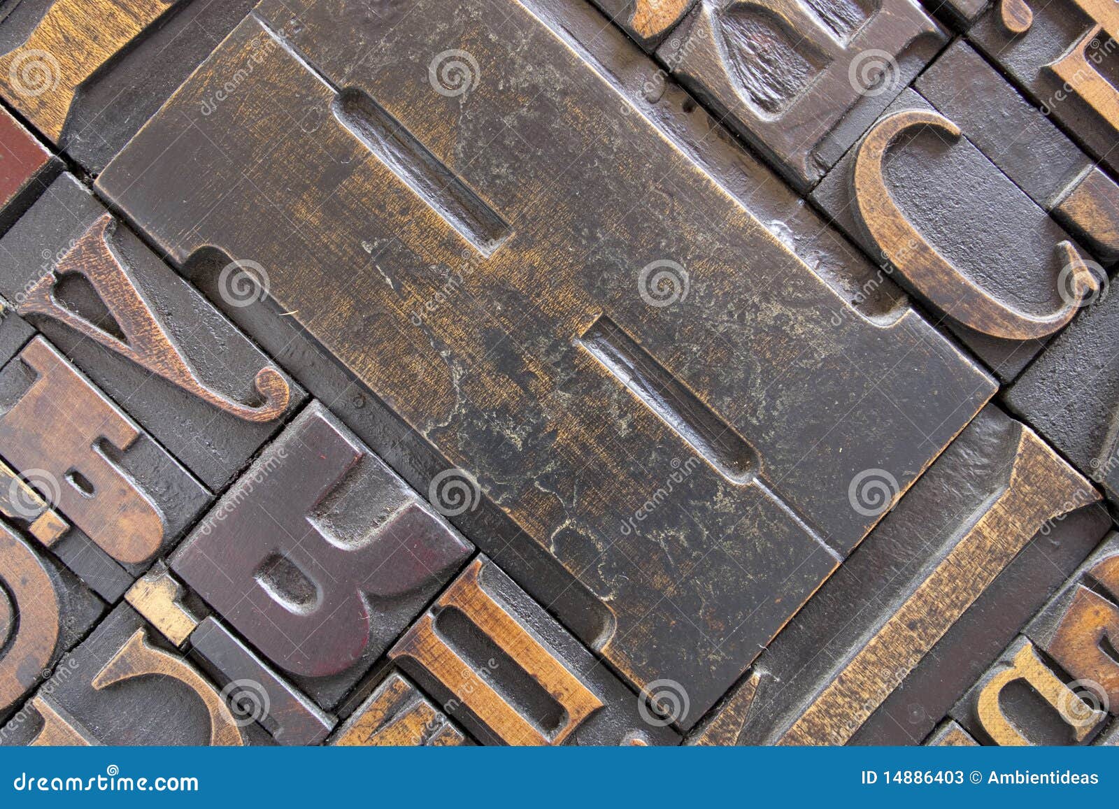 Antique Printing Block Letters Stock Image - Image of grunge, block ...