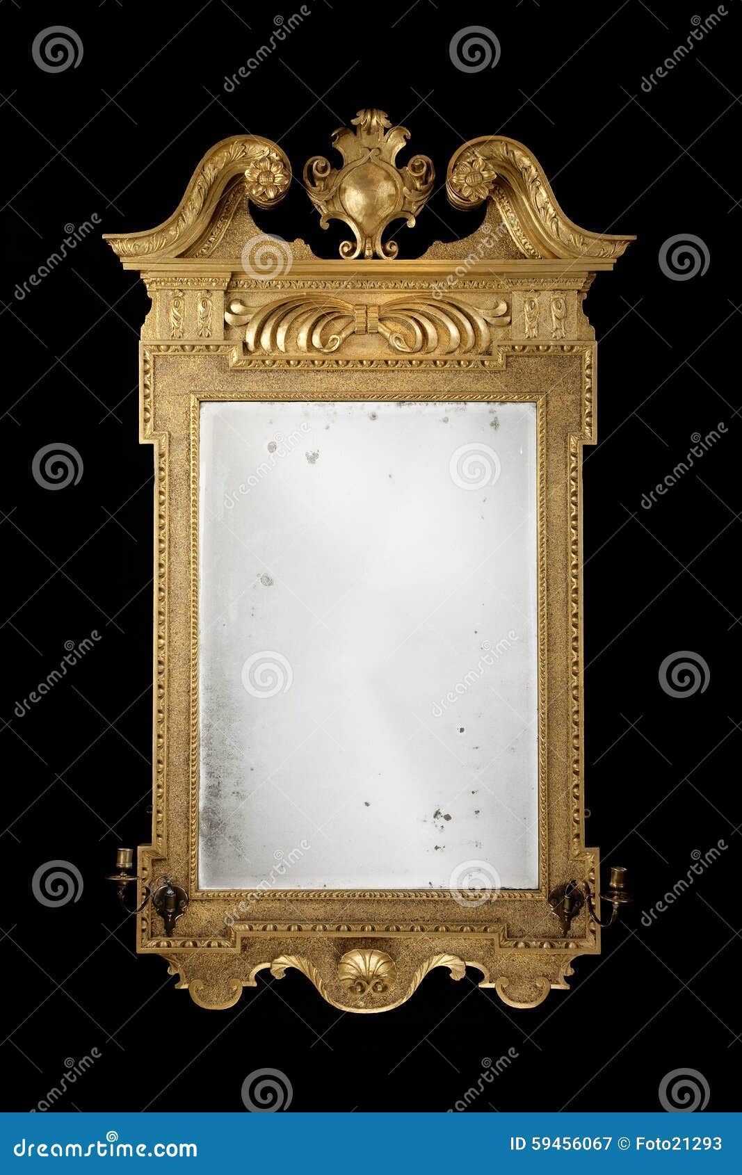 Antique Rectangular Mirror Gilded with Original Glass Stock Image ...