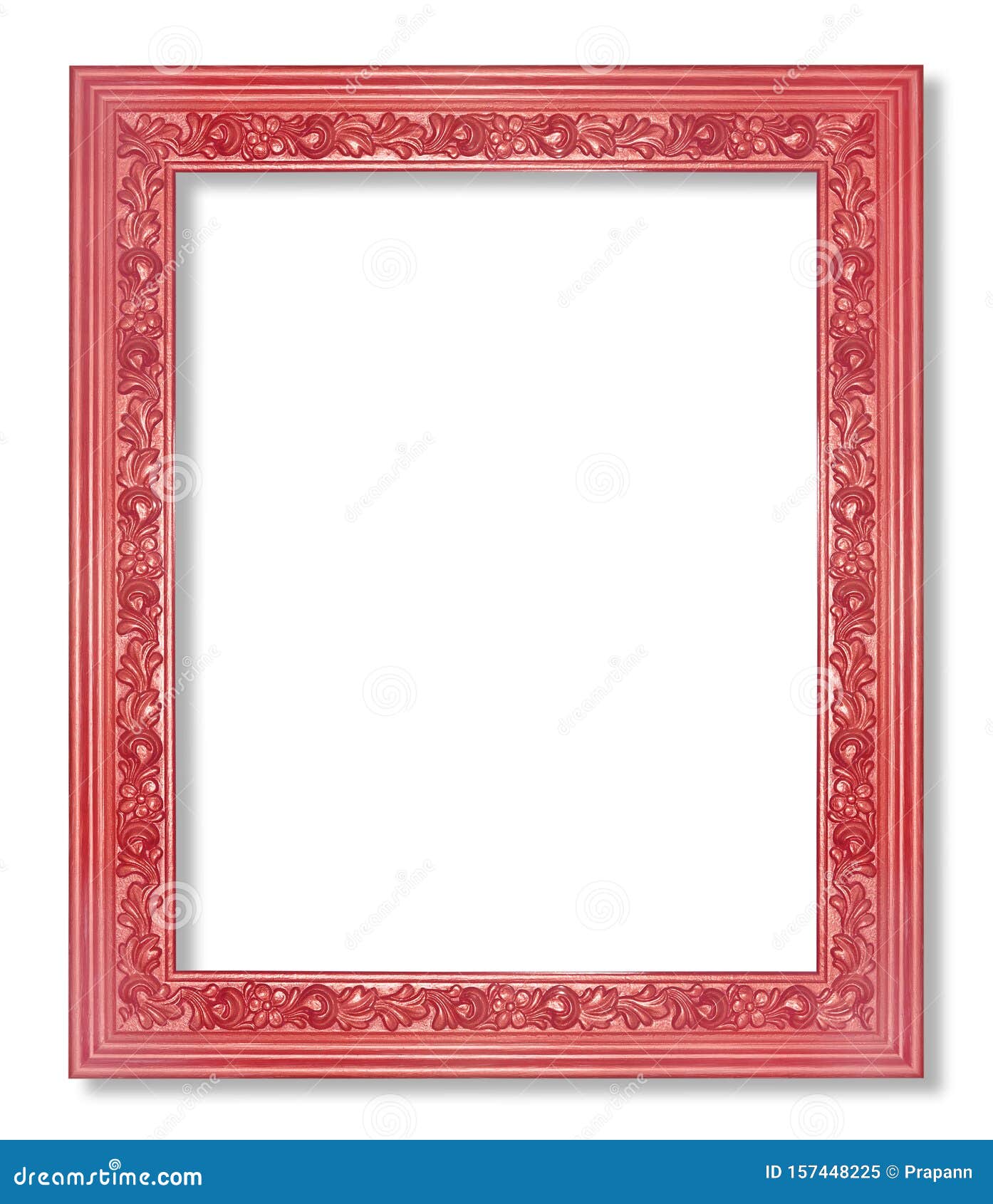 The Antique Red Frame Isolated on the White Background Stock Image ...