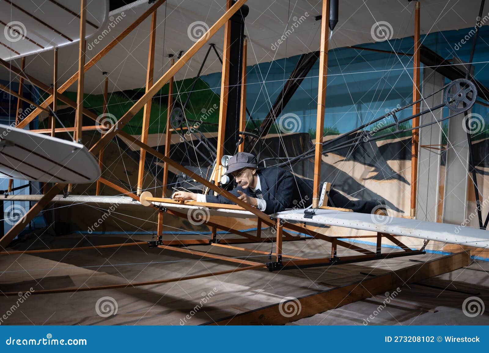 Antique Rendition of the Wright Flyer, the First Successful Powered ...