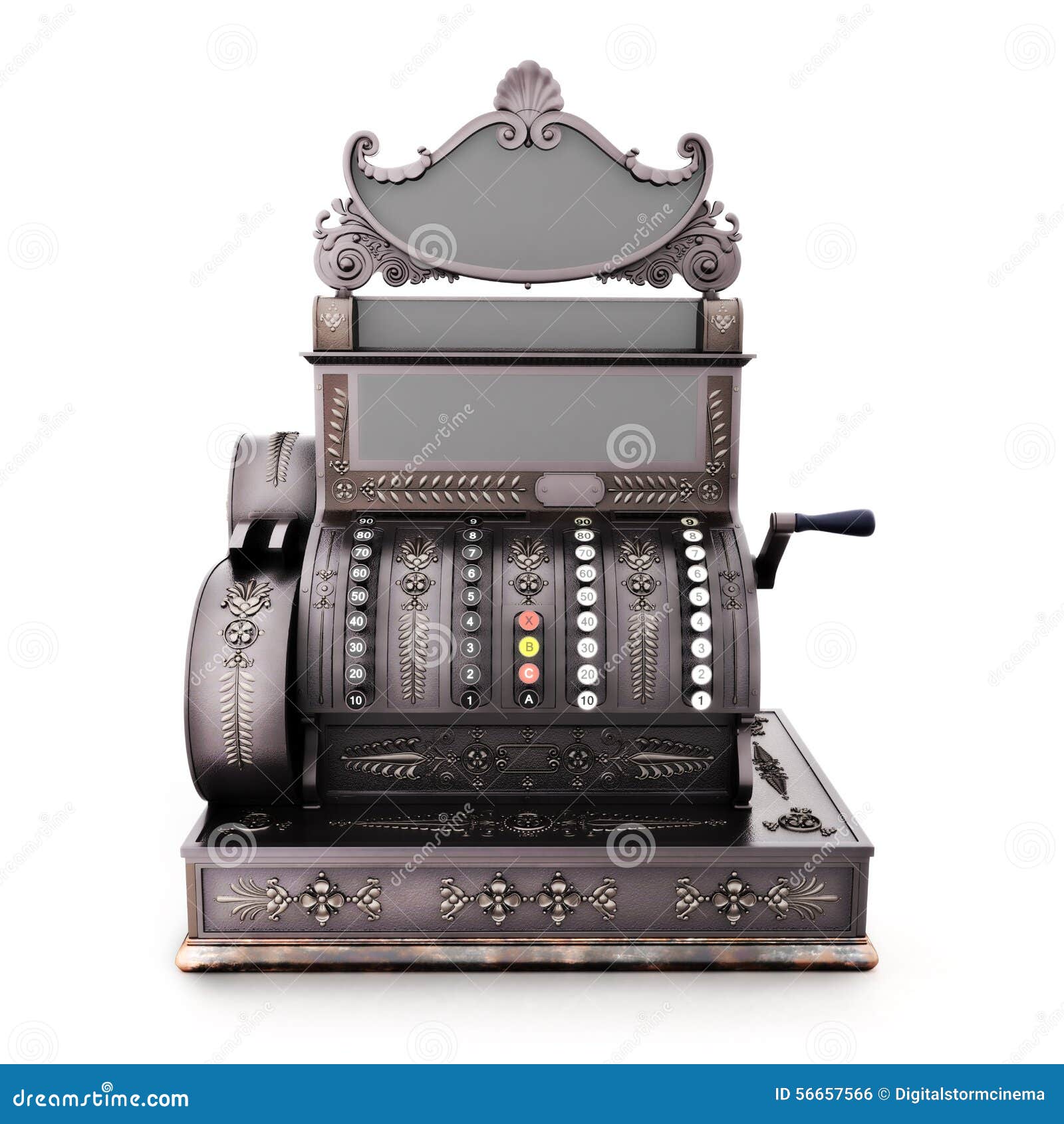 Retro Cash Register. Front View. Vector Illustration. | CartoonDealer ...