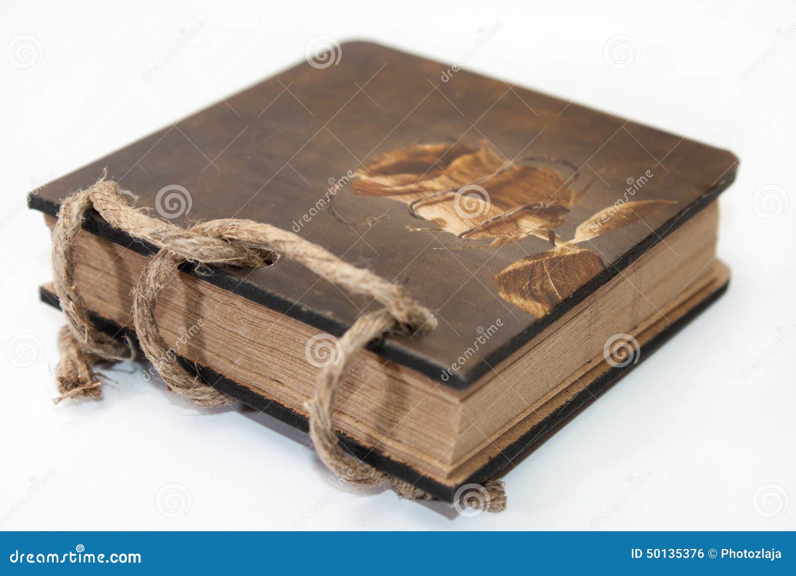 Antique Retro Diary Bound with Rope Stock Photo - Image of office ...