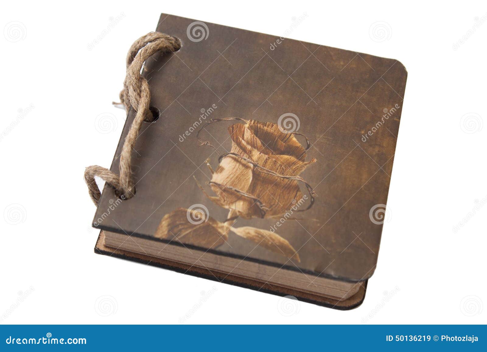Antique Retro Diary Bound with Rope Stock Image - Image of message ...