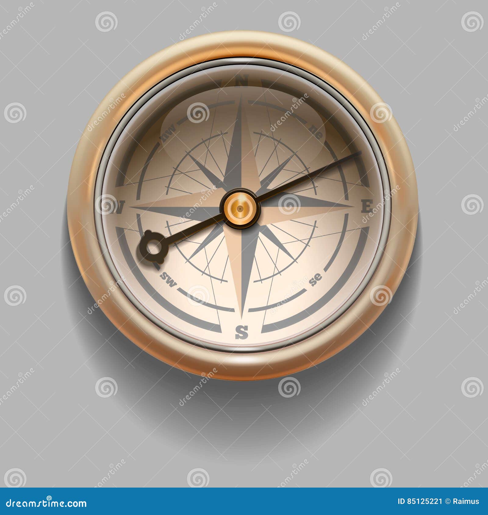 Antique Retro Style Compass With Windrose. Vector Illustration ...