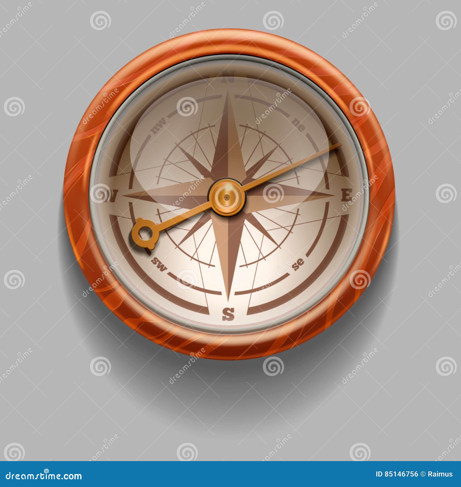 Antique Retro Style Compass with Windrose. Vector Illustration Stock ...