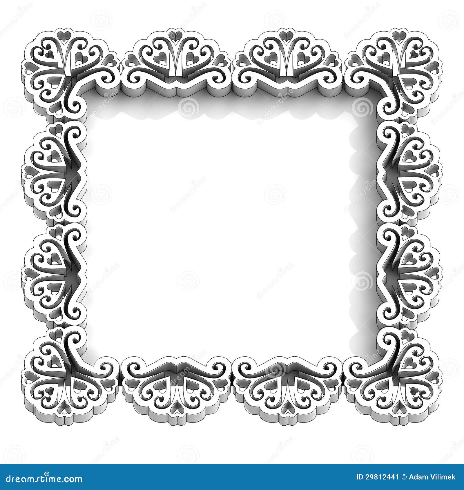 Antique Floral White Frame for Text Stock Illustration - Illustration ...