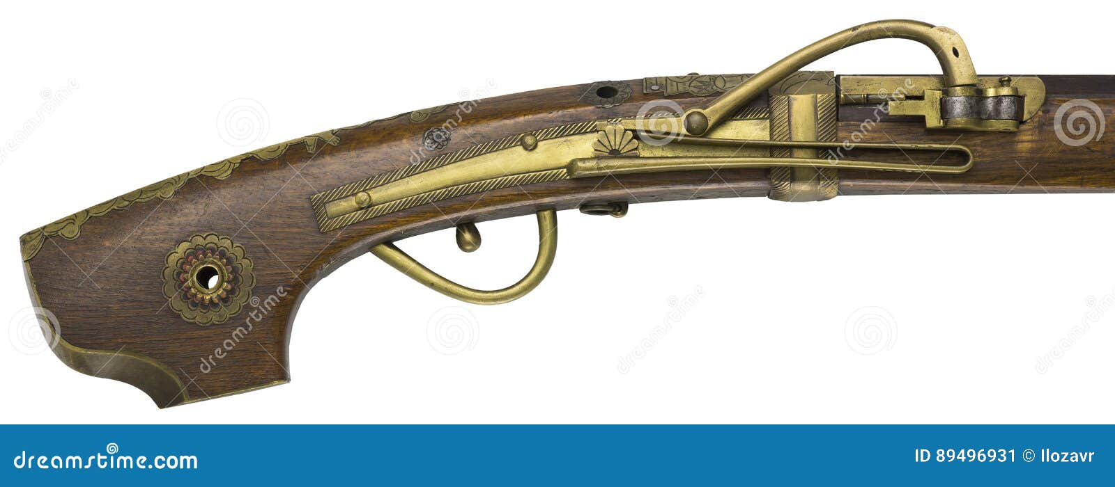 Antique Rifle Guns on a White Background Stock Image - Image of museum ...