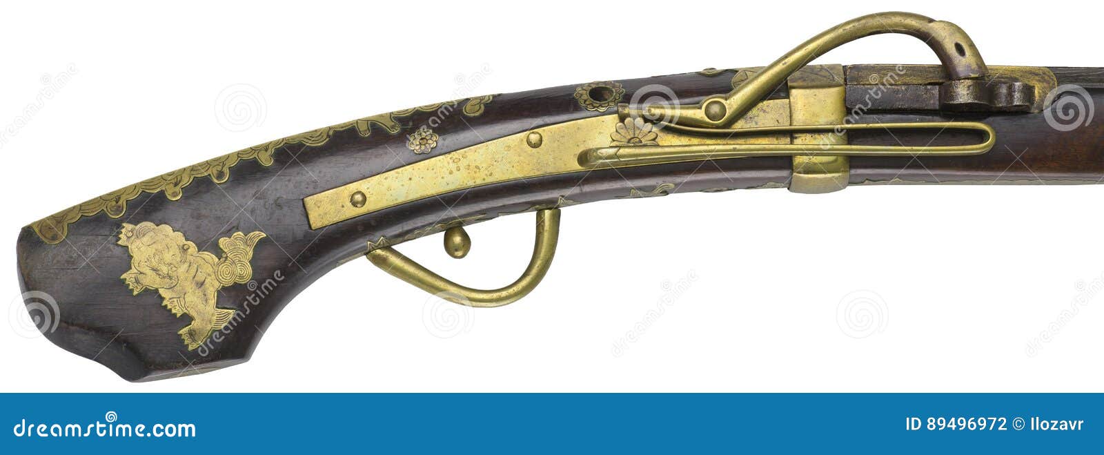 Antique Rifle Guns on a White Background Stock Photo - Image of ...